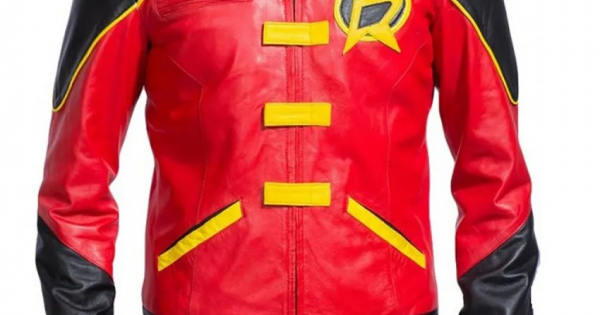 Batman Robin Red and Black Leather Jacket