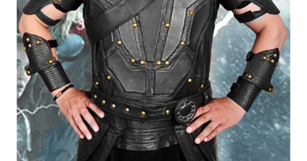 Chris Hemsworth Thor Ragnarok Brown Leather Vest with Removable Belts