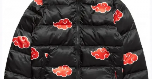 Mens Akatsuki Black Puffer Jacket