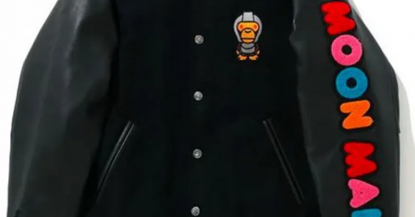 Mens Kid Cudi X Moon Man Bomber Varsity Jacket