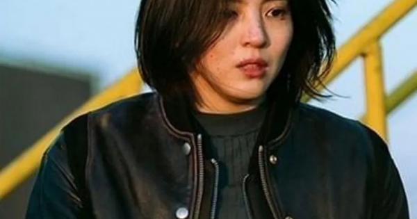 My Name Han So Hee Black Leather Bomber Jacket