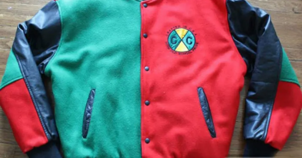 Varsity Cross Color Red and Green Jacket