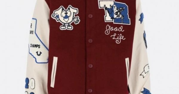 True Religion Maroon Varsity Jacket Unveiled
